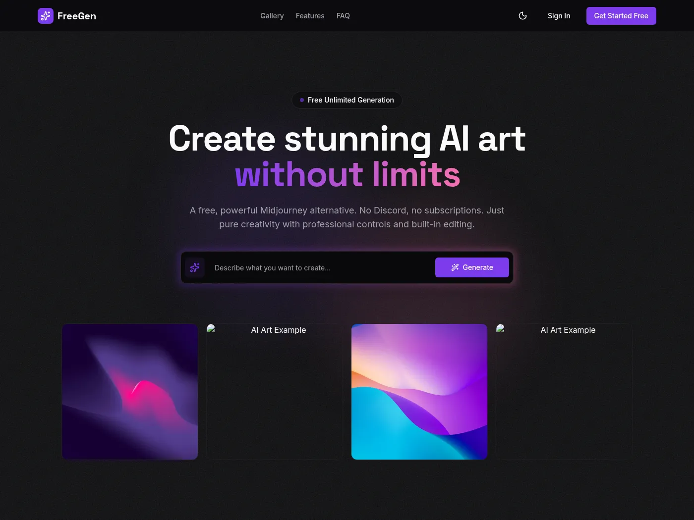 FreeGen AI Art Studio