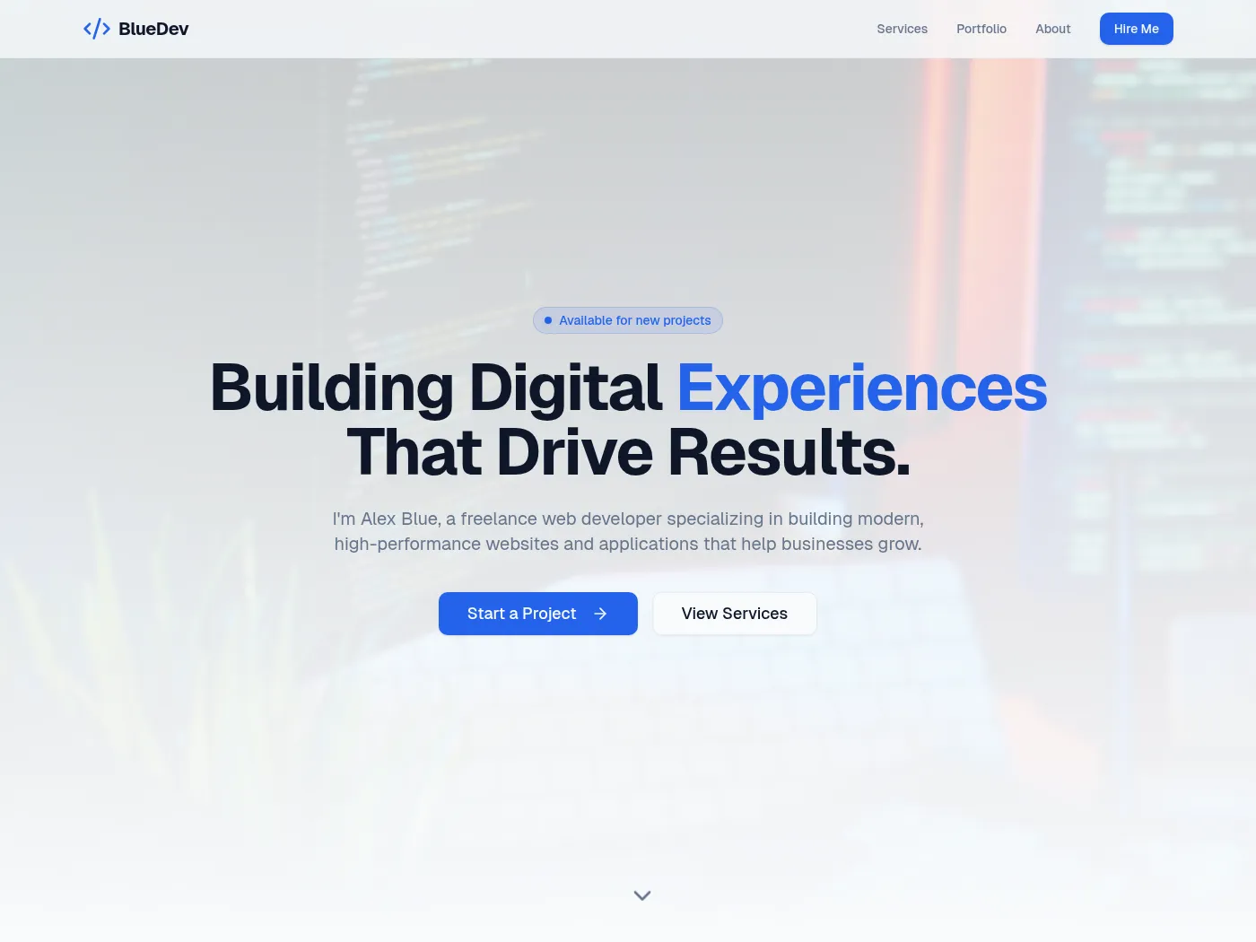 BlueDev Landing Page