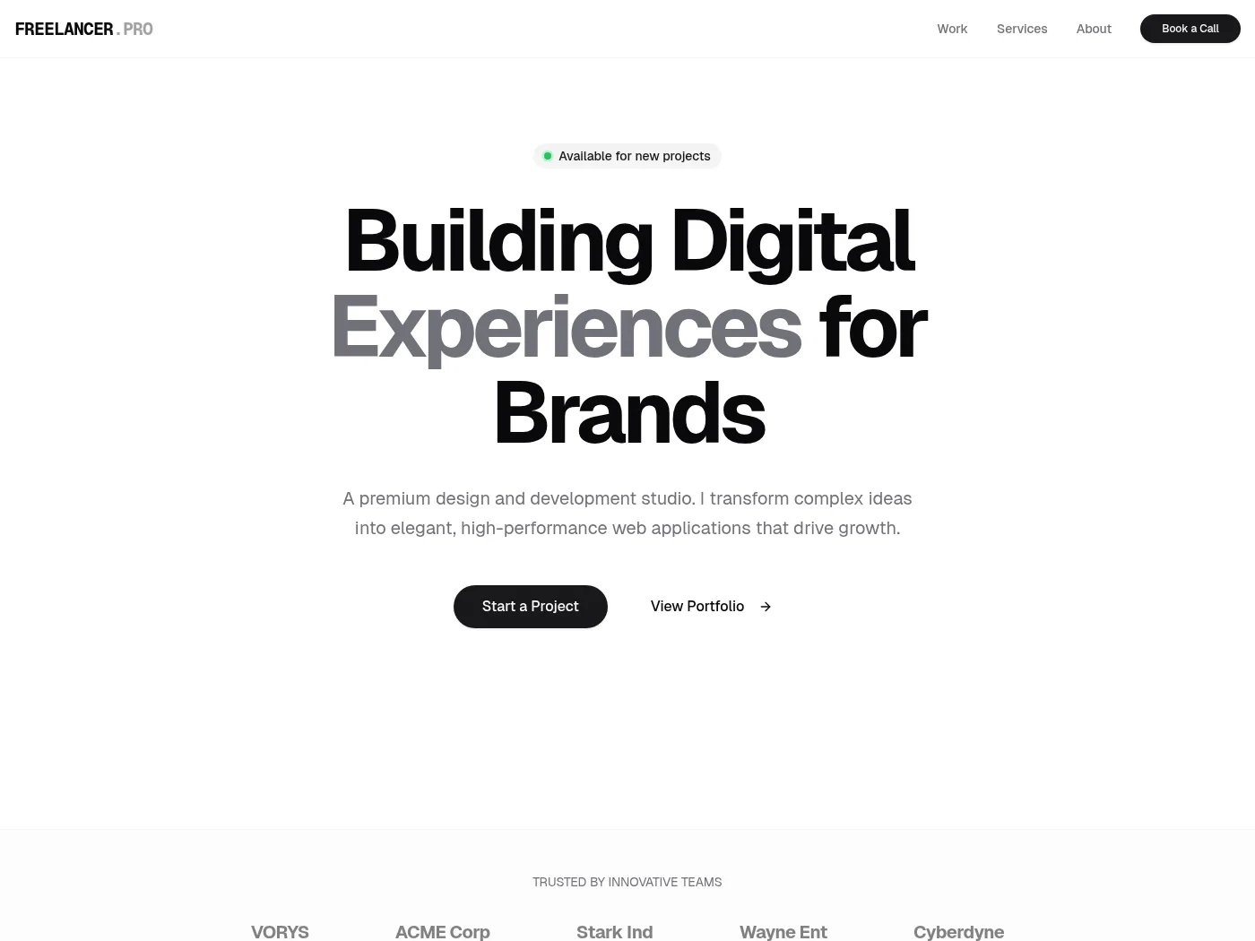 Freelancer Portfolio Pro