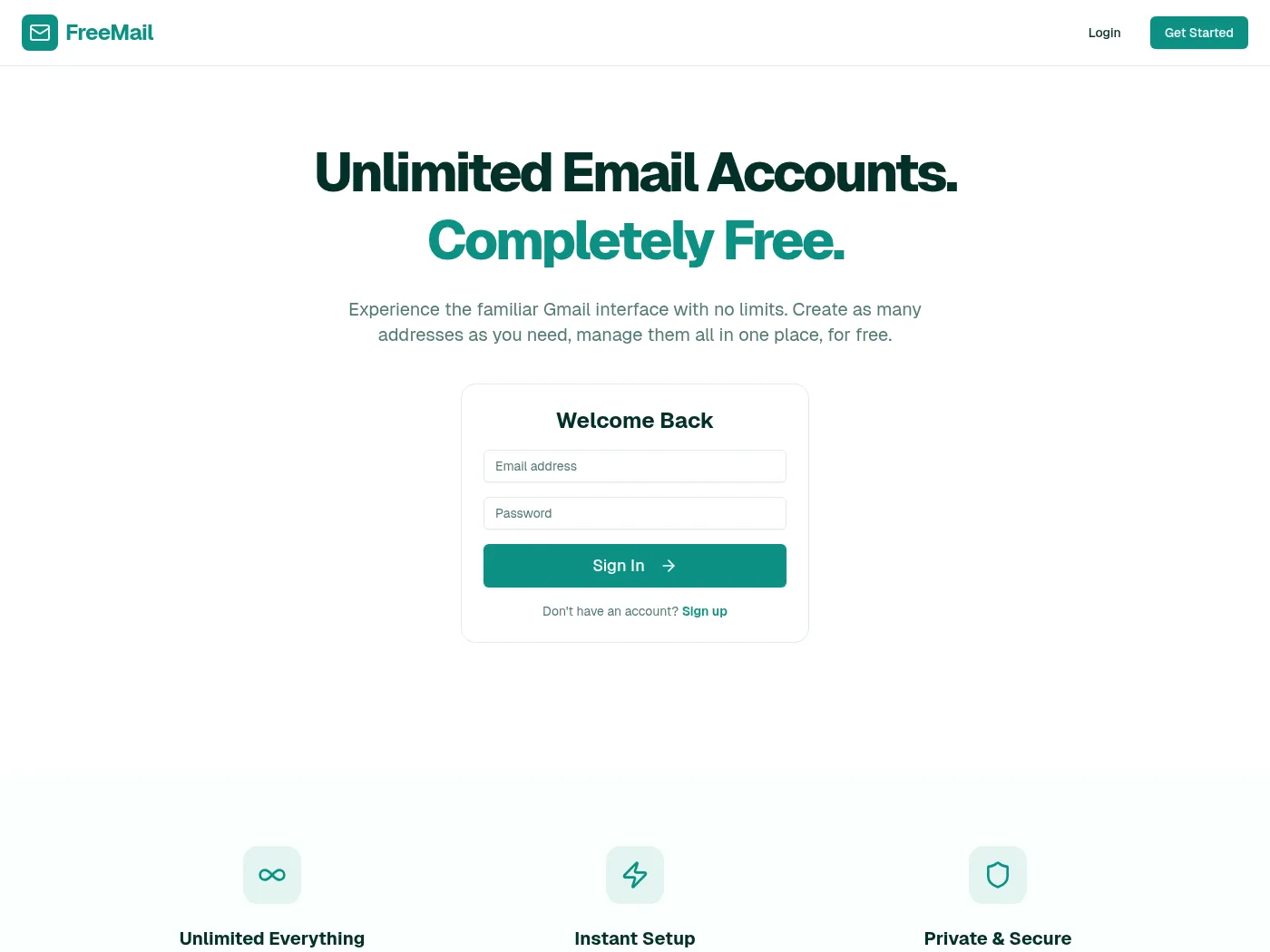 FreeMail Web Inbox