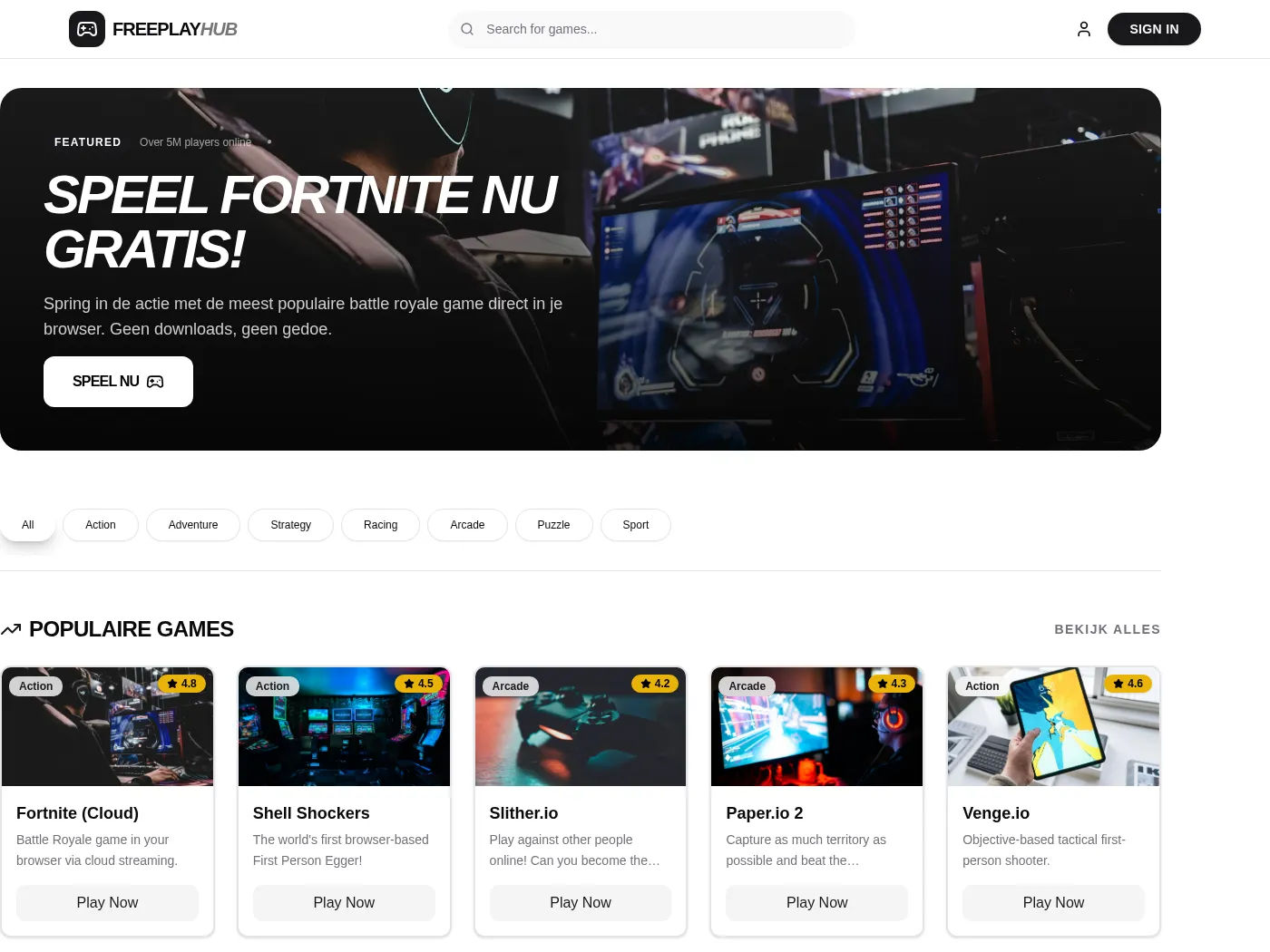 FreePlay Games Hub