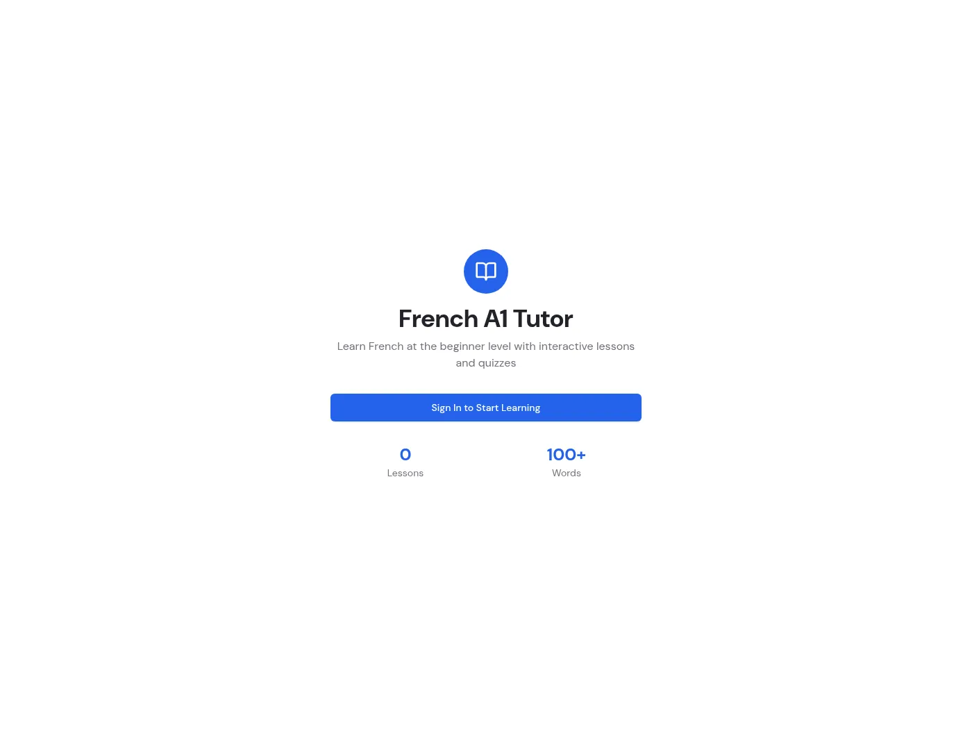 French A1 Tutor App