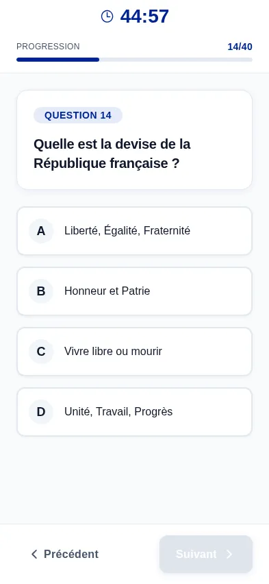 French Civics Exam App