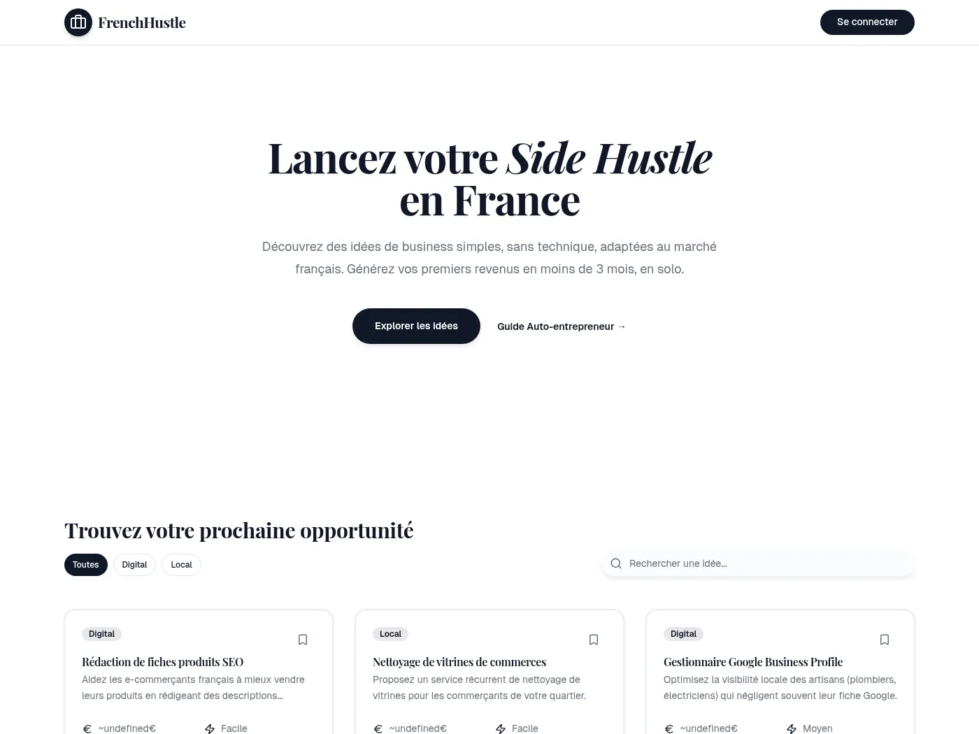 Solo Side Hustle Finder