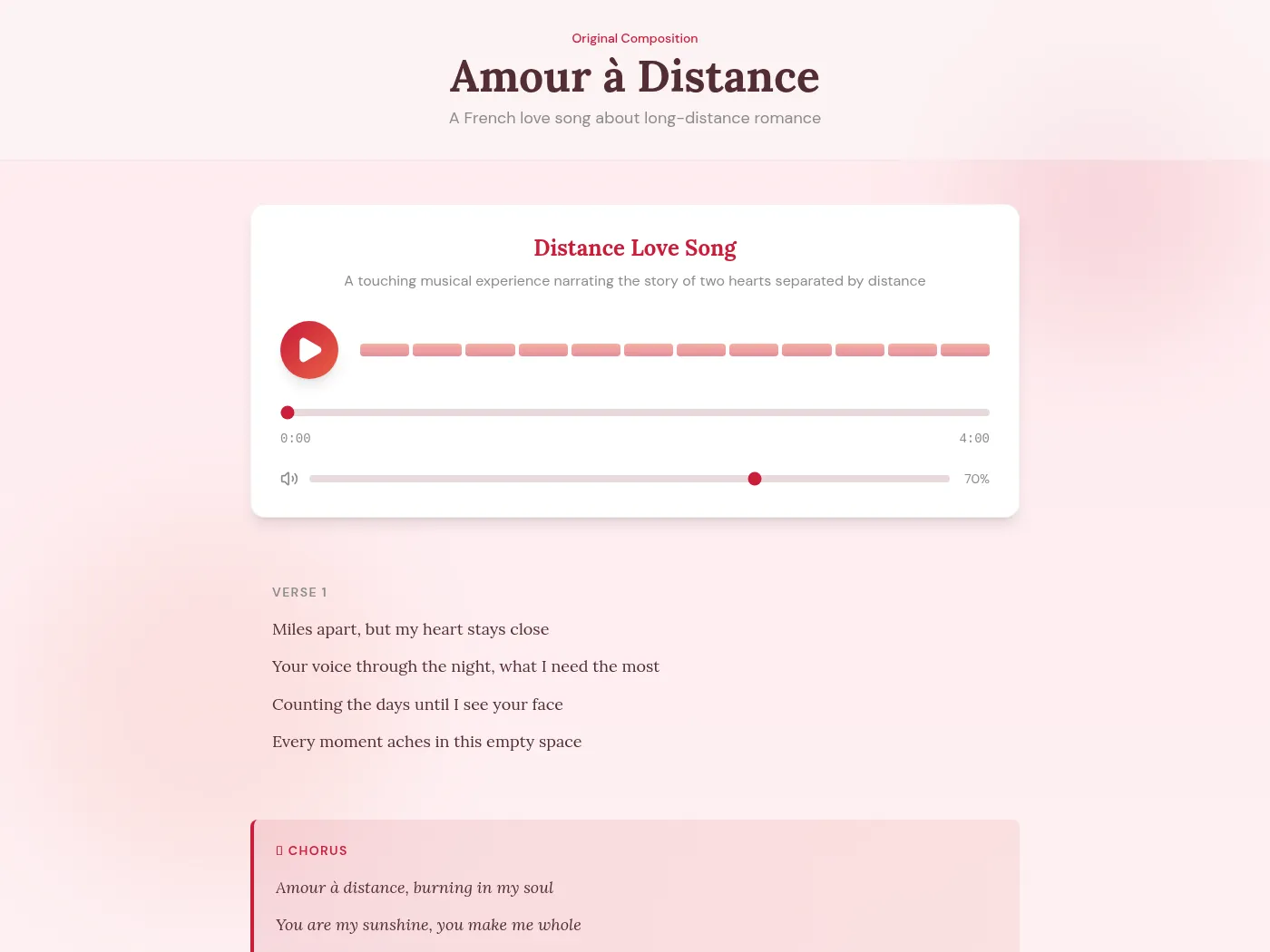 Distance Love Song