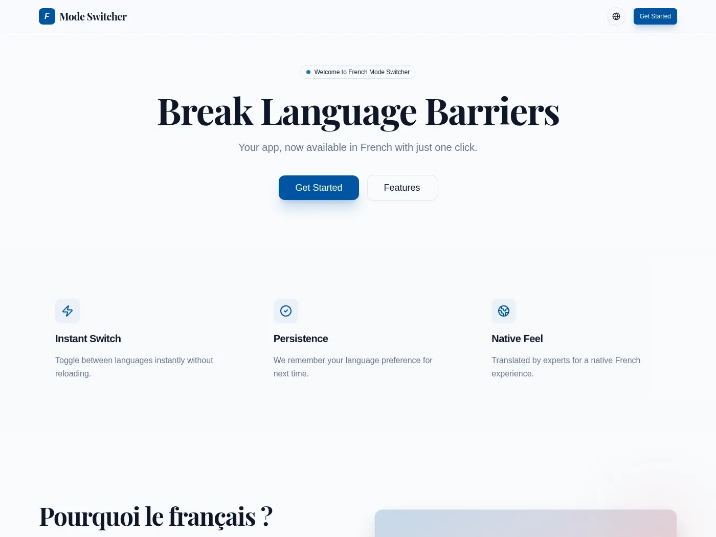 French Language Switcher