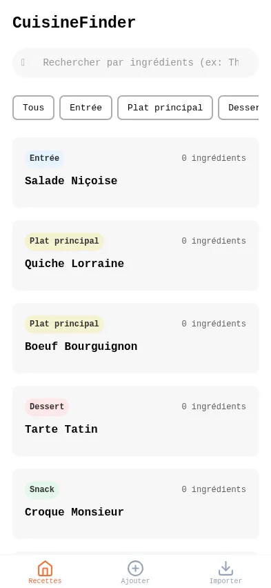 CuisineFinder Mobile