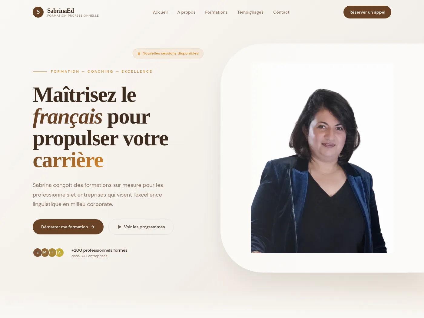 SabrinaEd Homepage Design