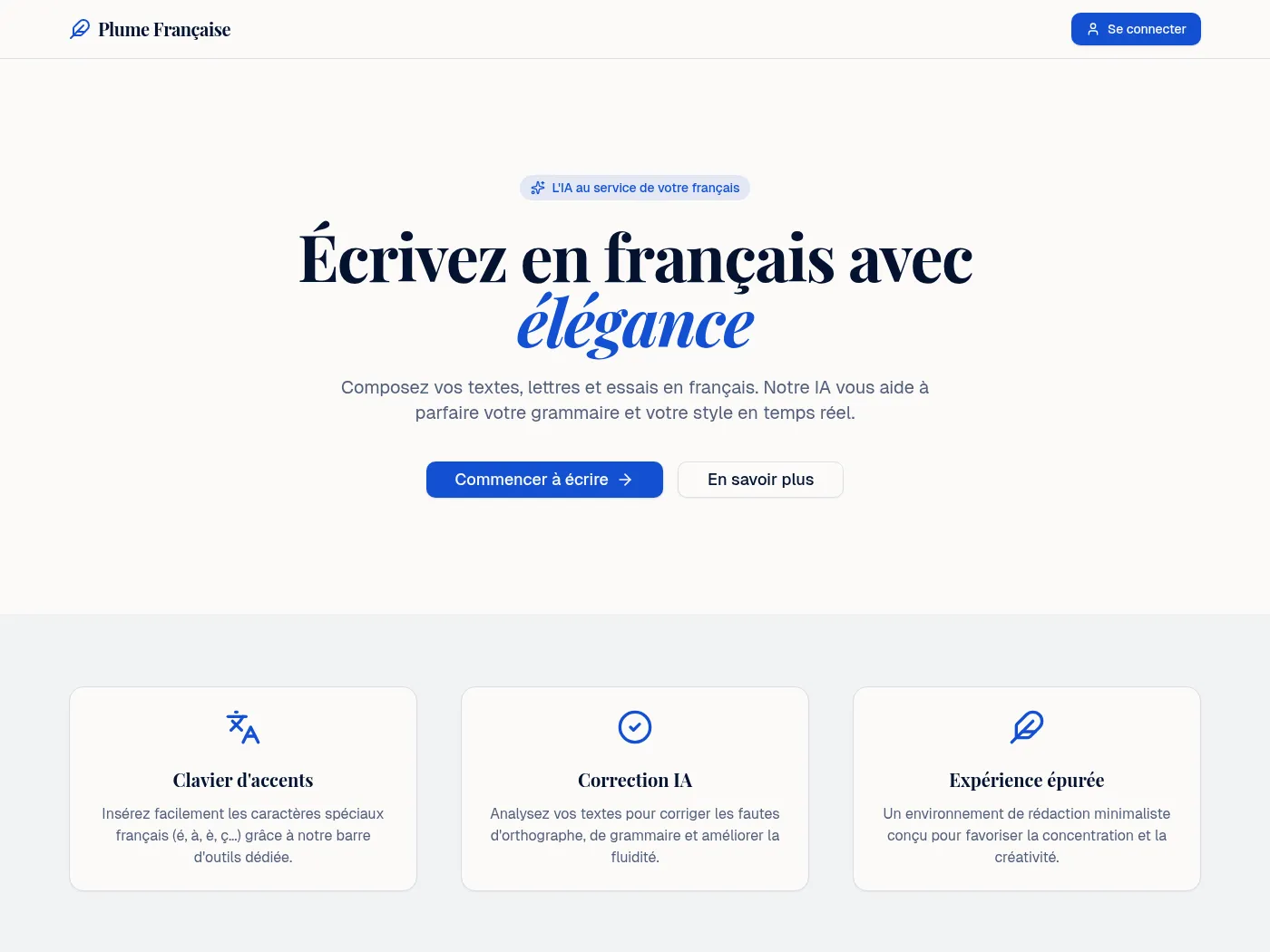 French Writing App