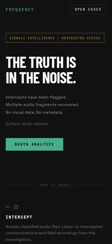FREQUENCY: Audio Case Analyst