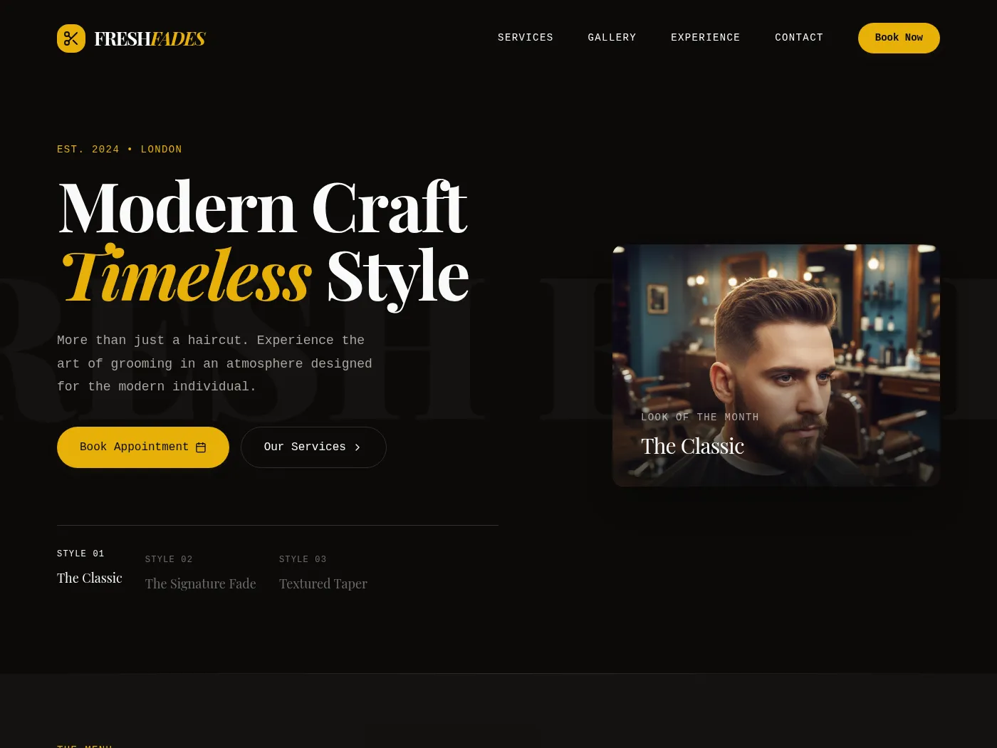 Fresh Fades Barbershop Site