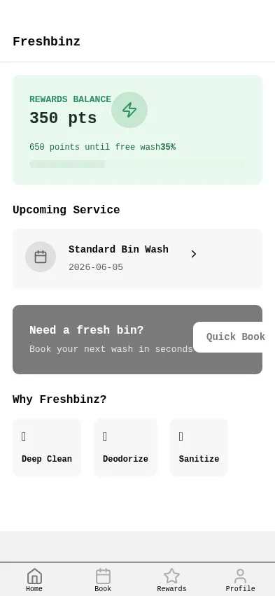 Freshbinz Rewards App
