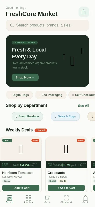 FreshCore Market Concept