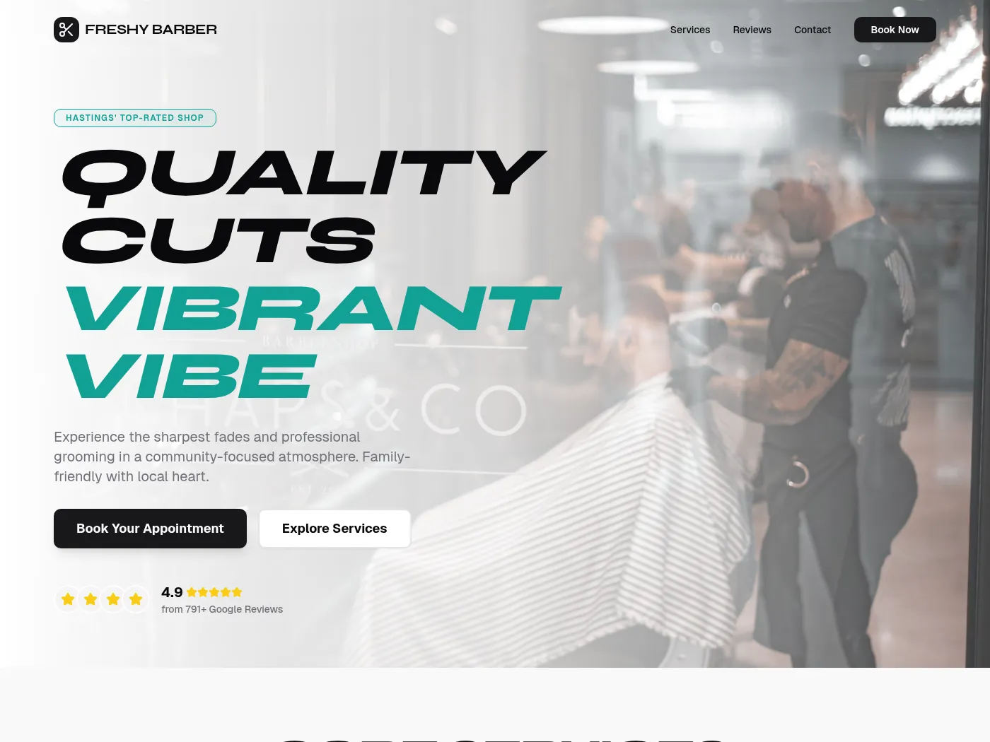 Freshy Barber Landing Page