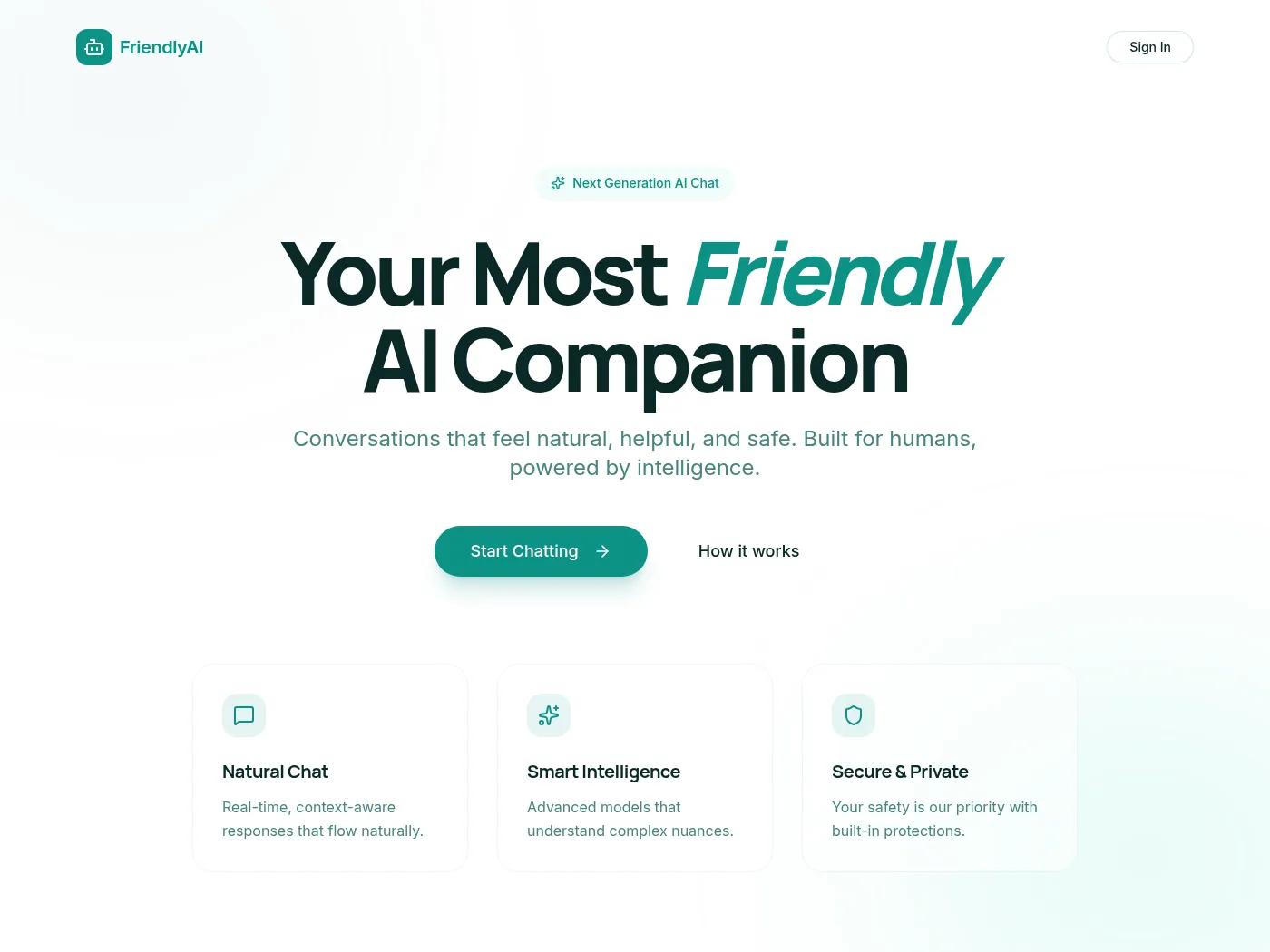Friendly AI Chatbot