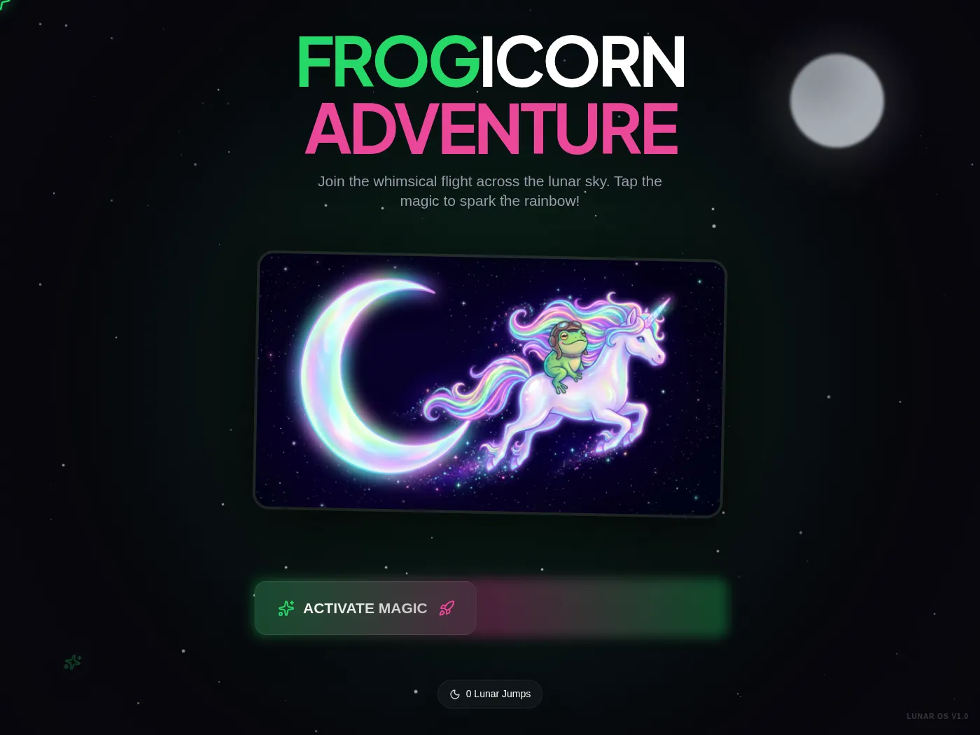 Frogicorn Moon Adventure
