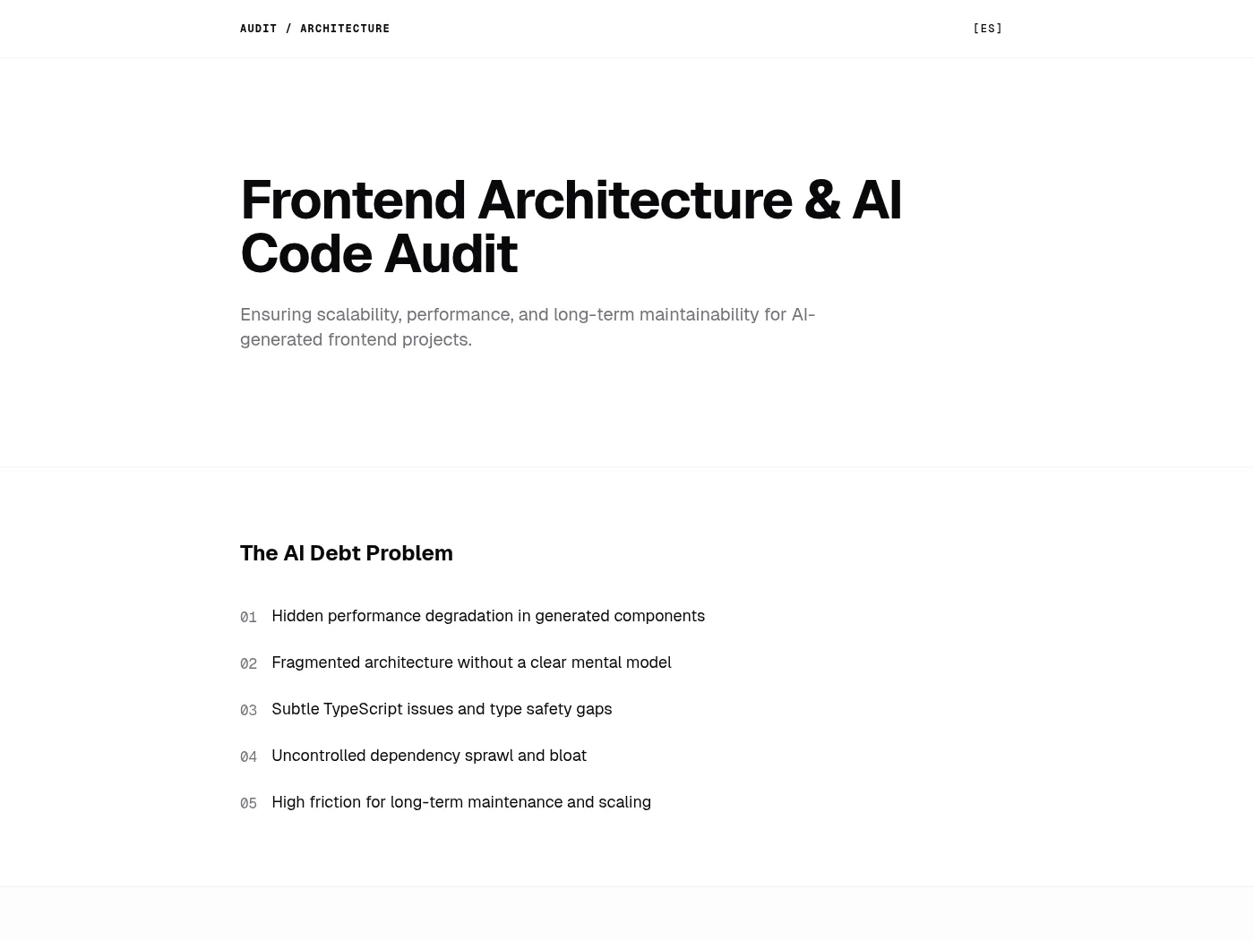 Frontend Code Audit Landing