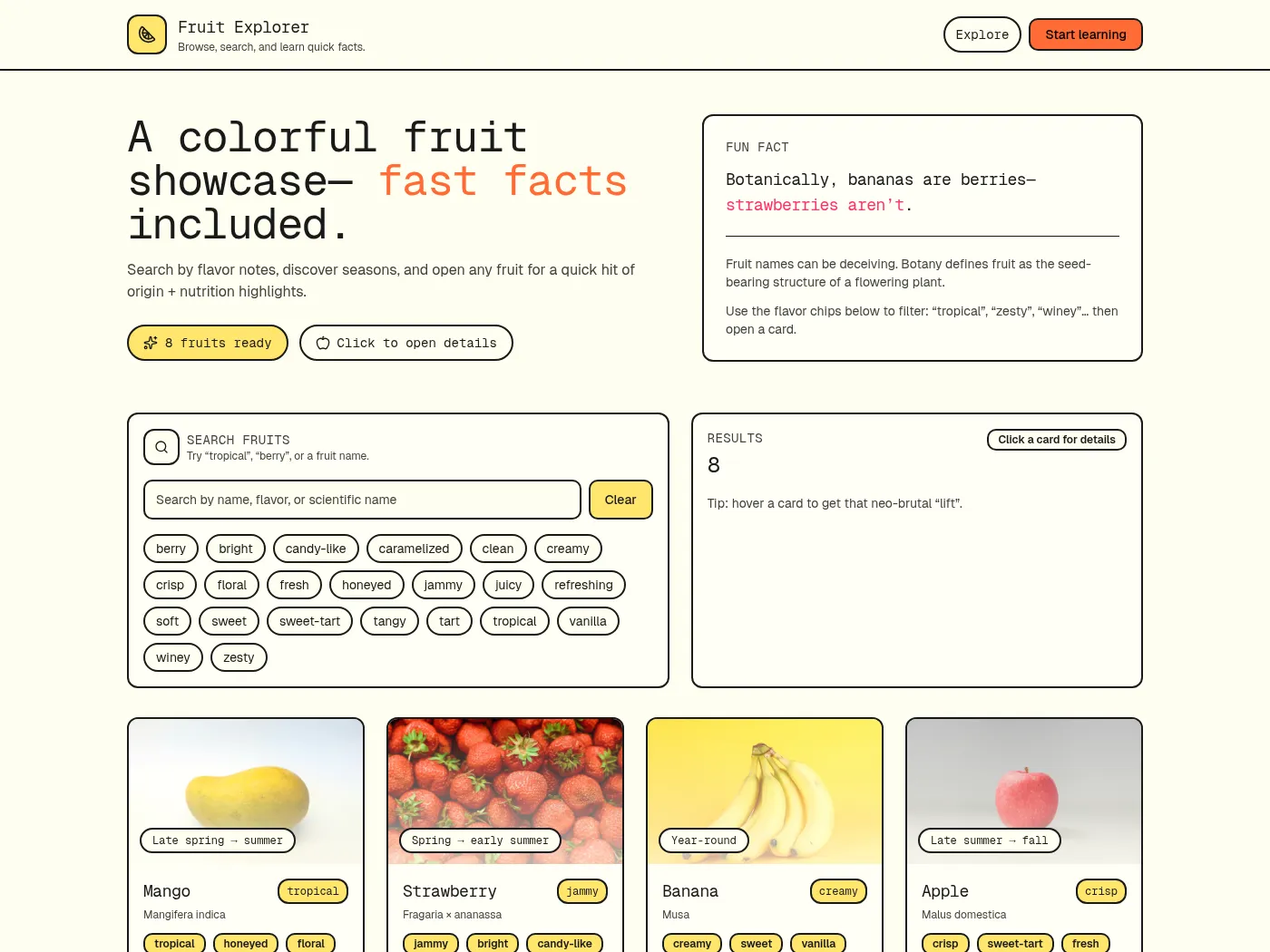 Fruit Explorer Website