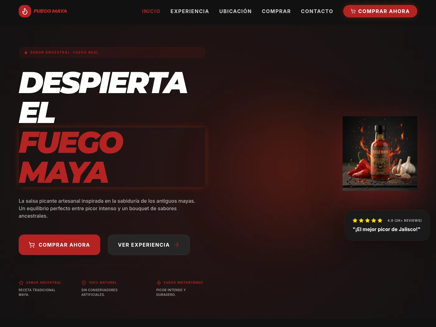 Fuego Maya Hot Sauce Site