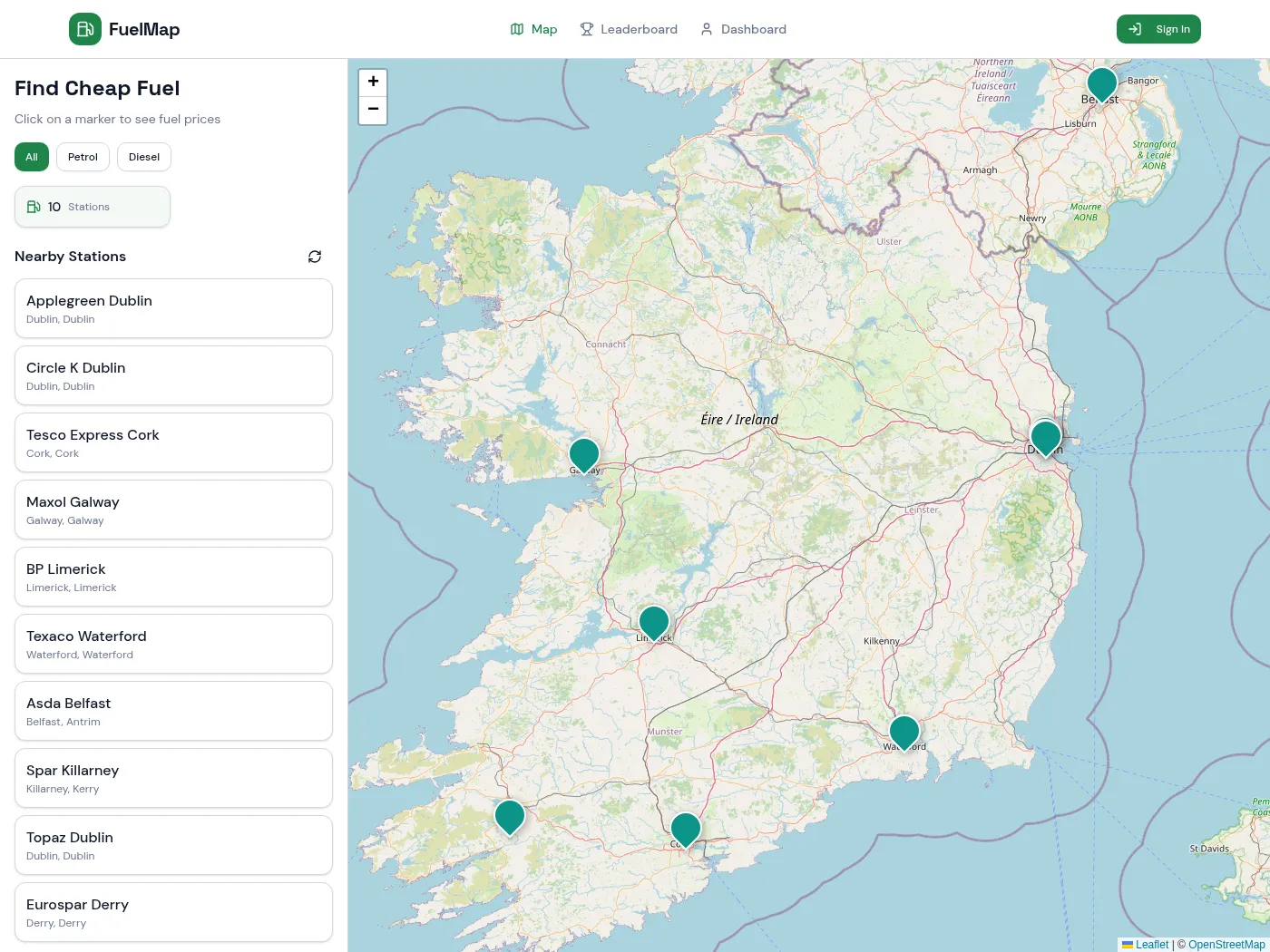 FuelMap: Irish Fuel Finder