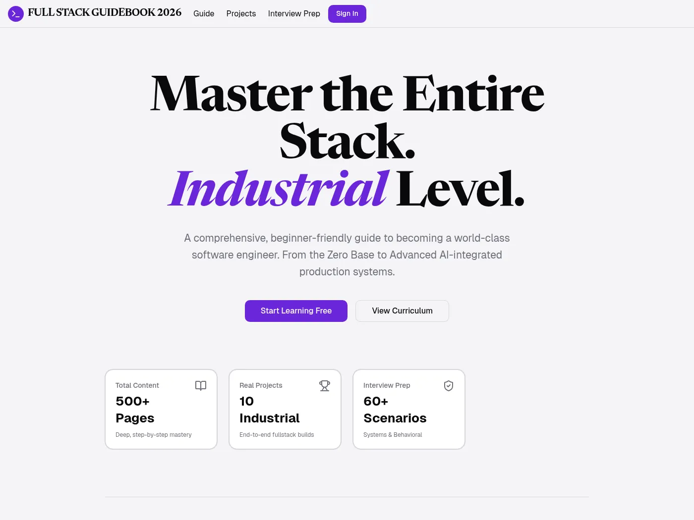 Full Stack Guidebook 2026
