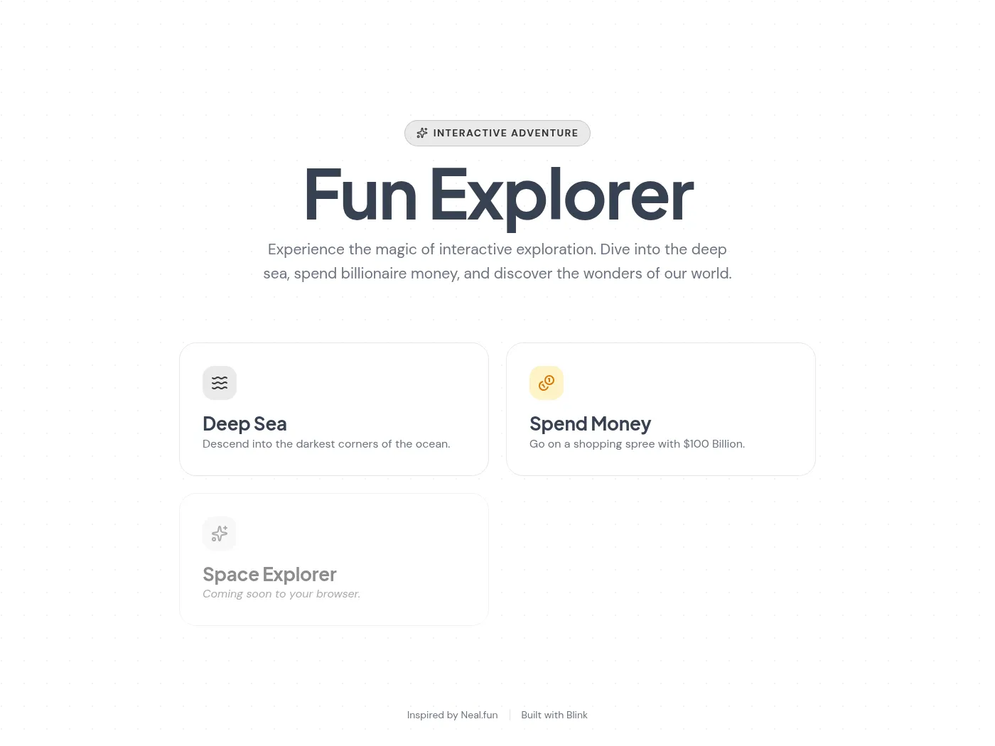 Fun Explorer Web App