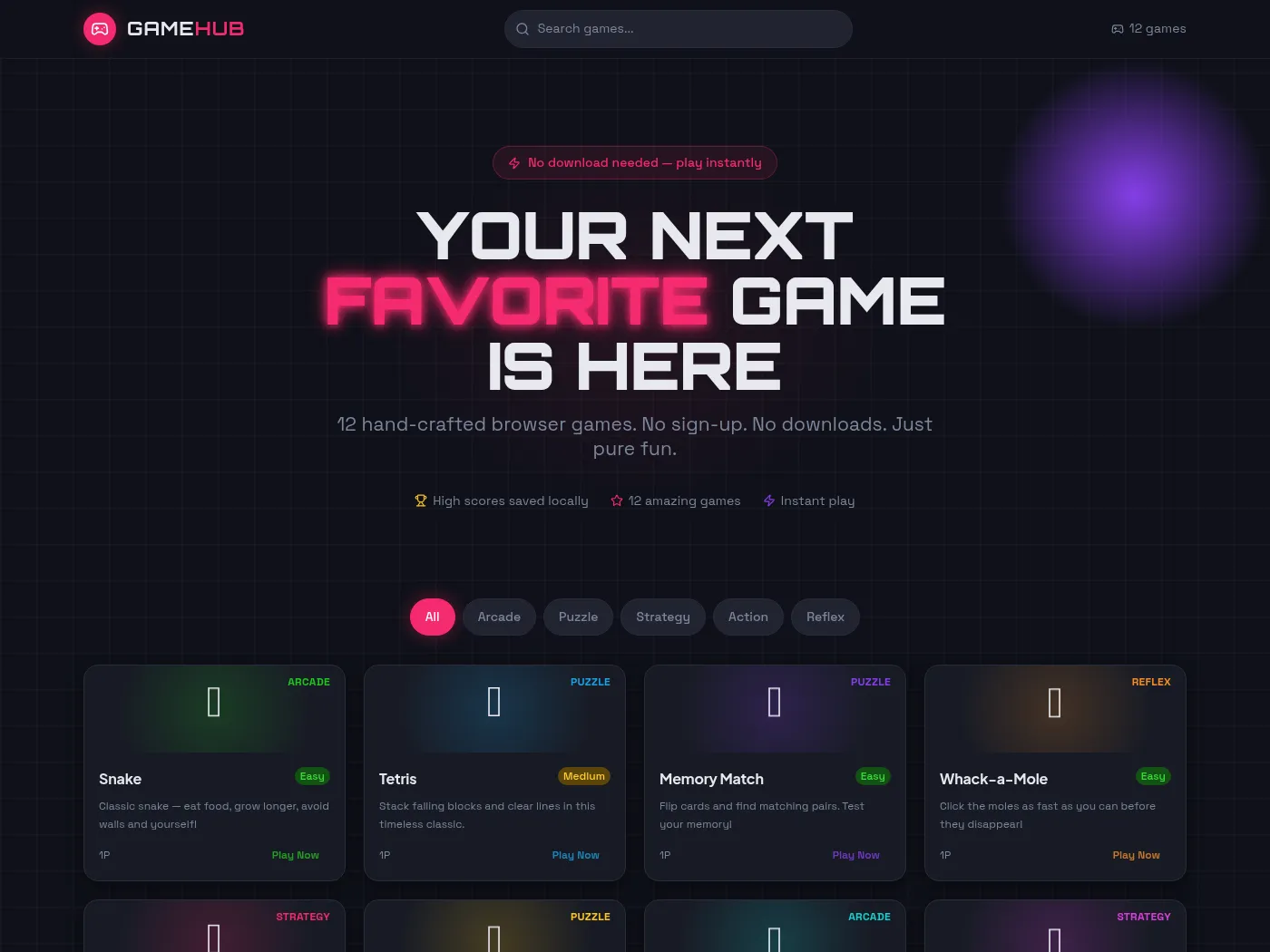 GameHub Playground