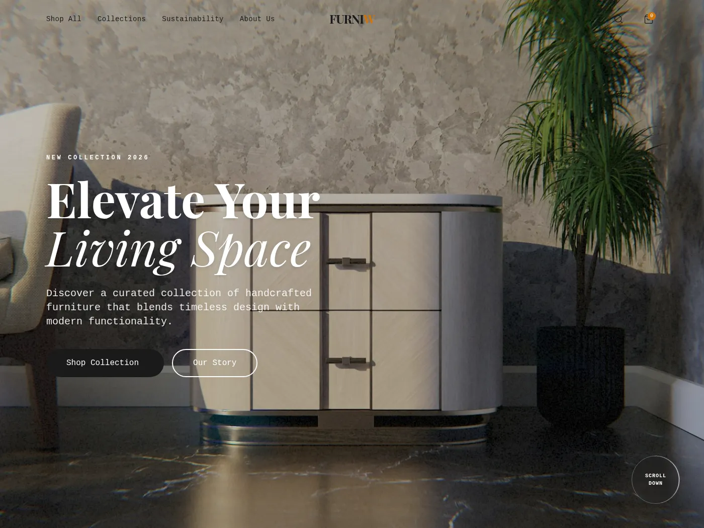 FurniWelcome Page