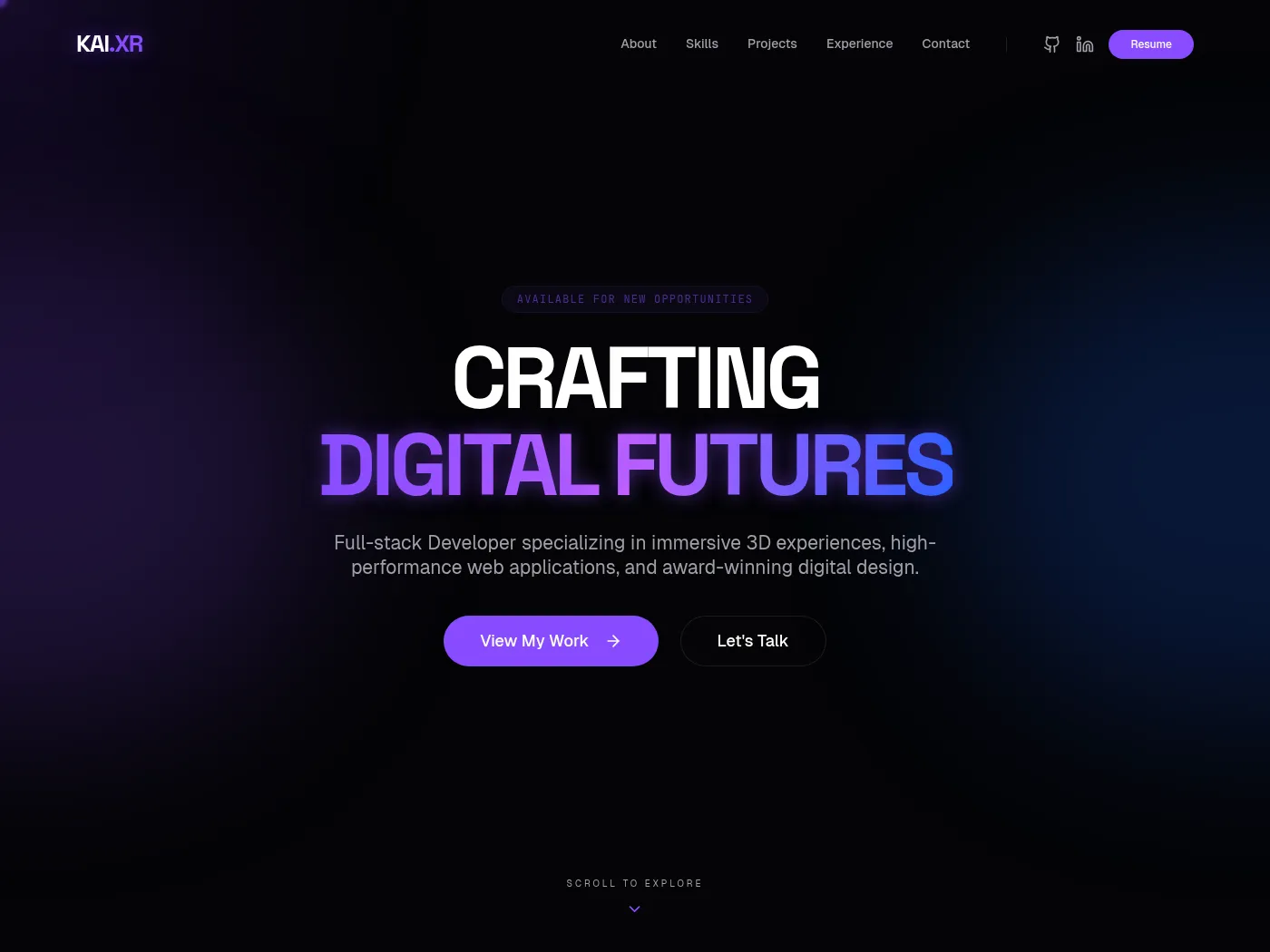 Futurist Portfolio XR