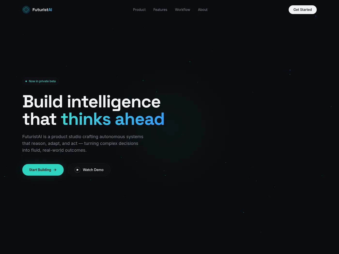 FuturistAI 3D Landing