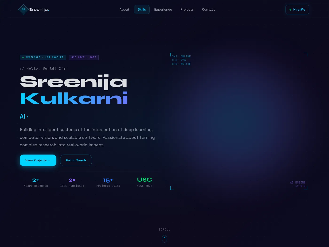 Futuristic Portfolio 3D
