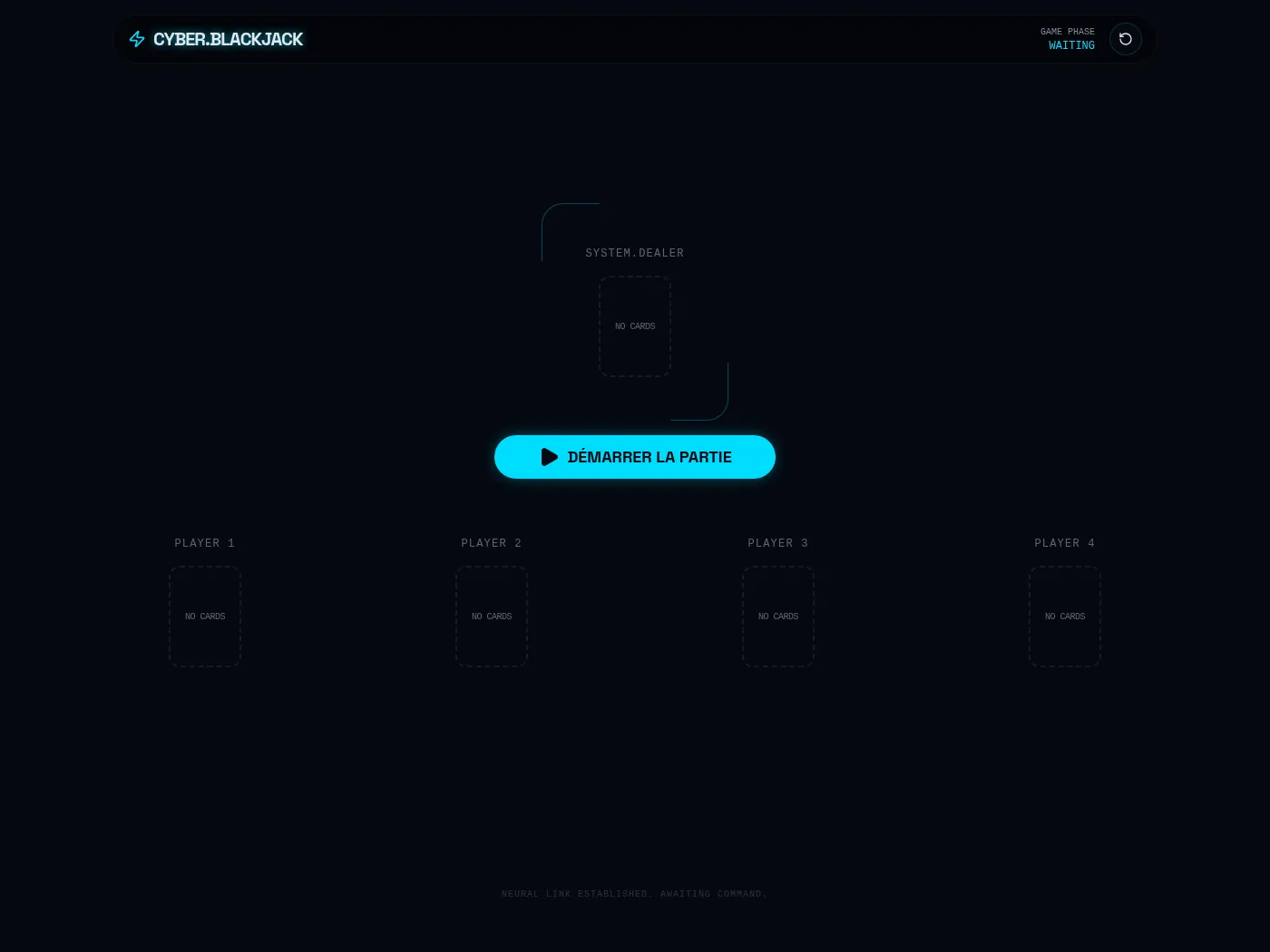 Futuristic Blackjack Game