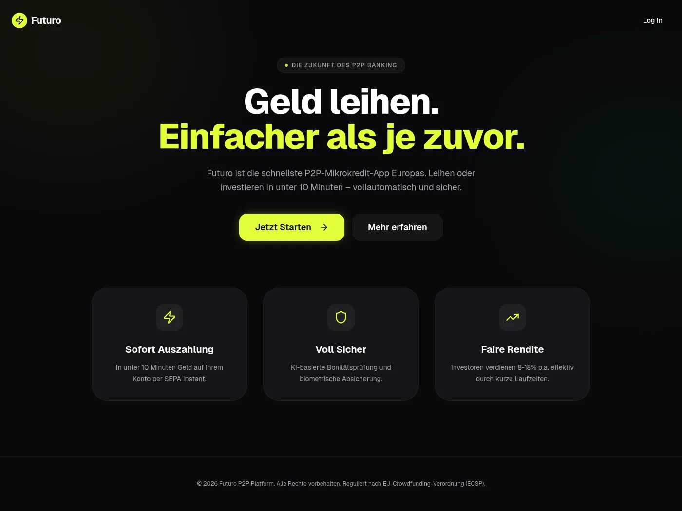 Futuro P2P Kreditplattform