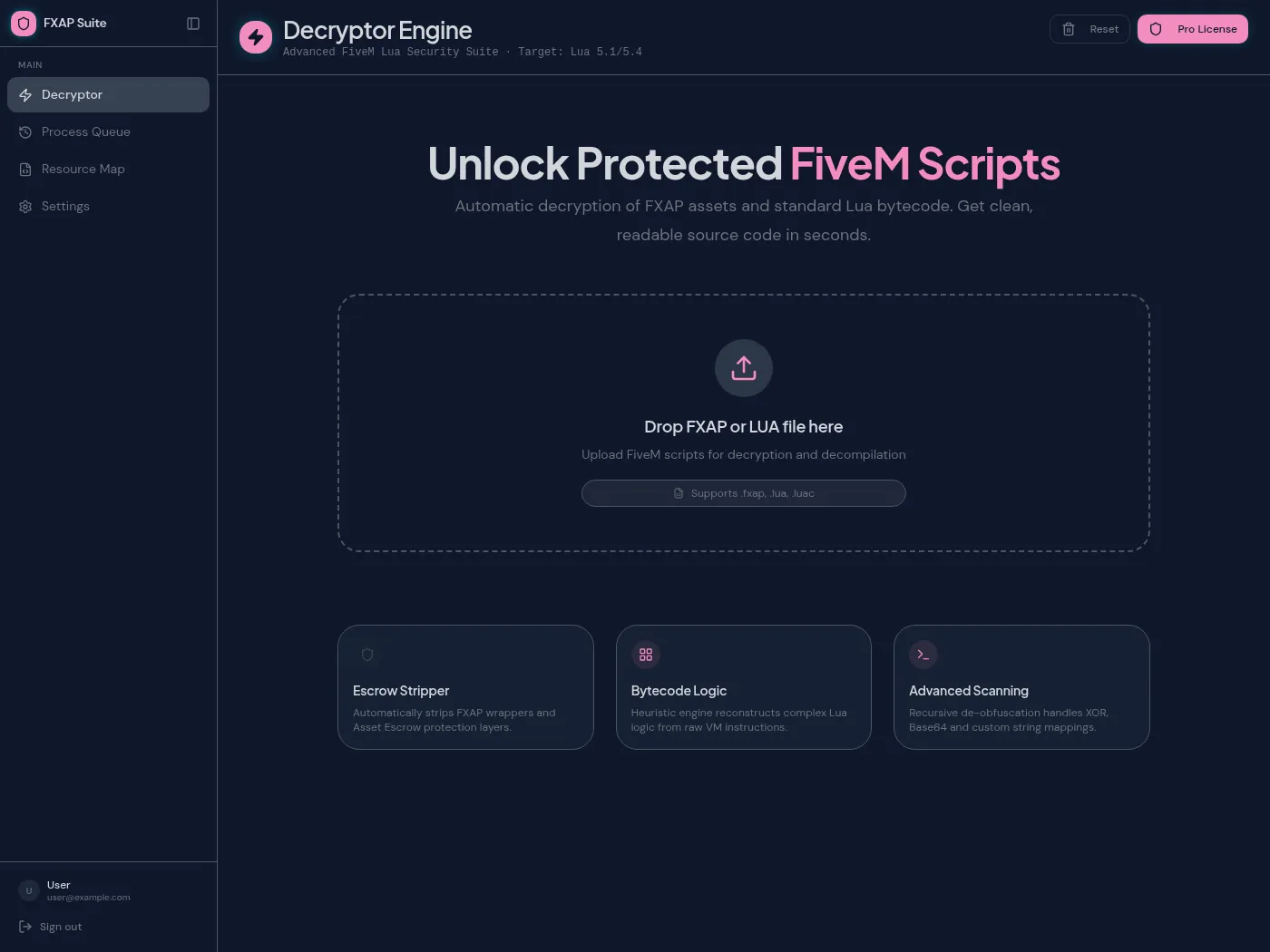 FXAP Decrypt & Decompile Suite