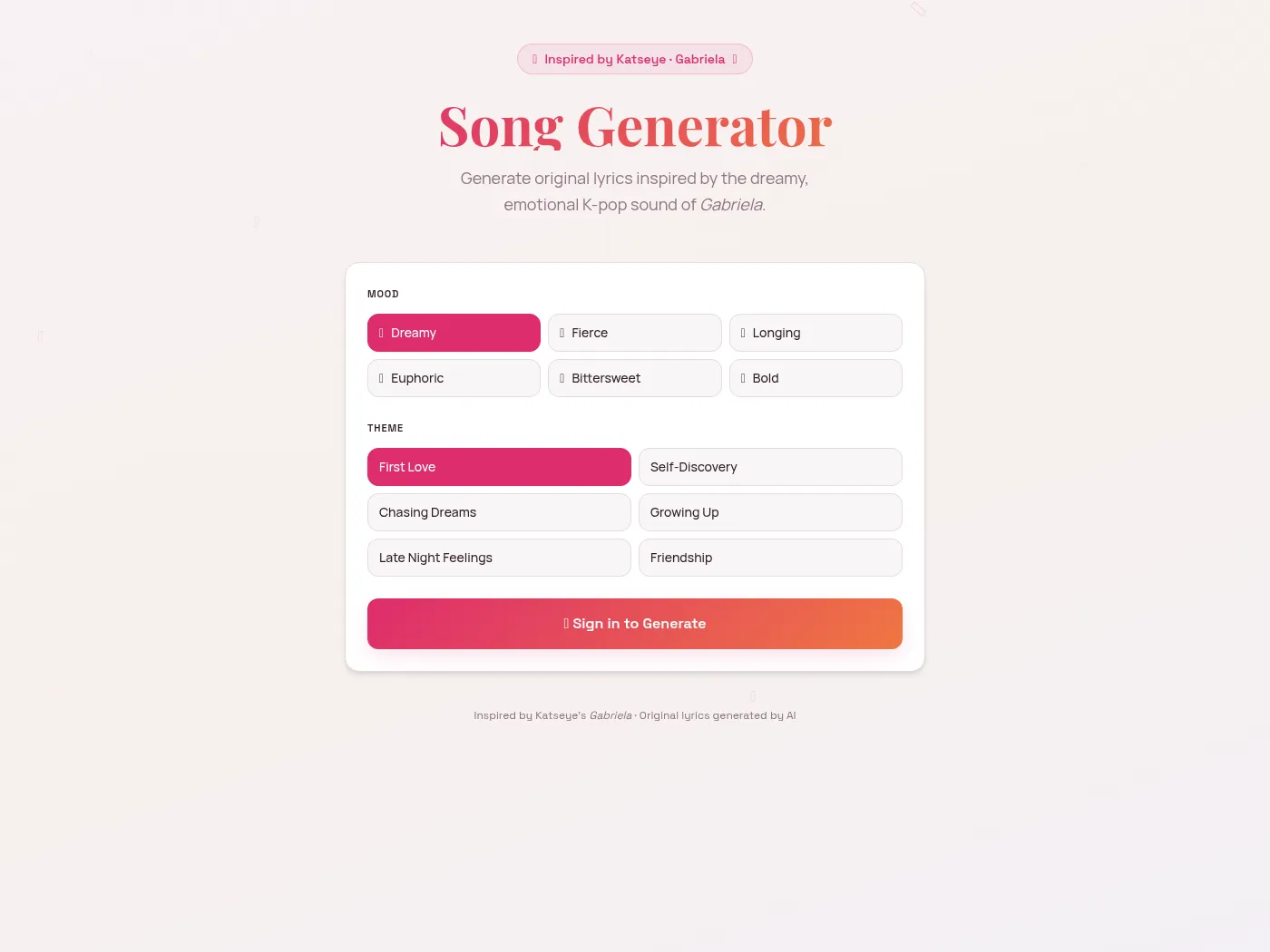 Gabriela Song Generator
