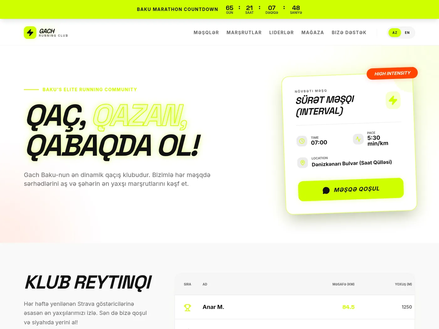 Gach Running Club Web App