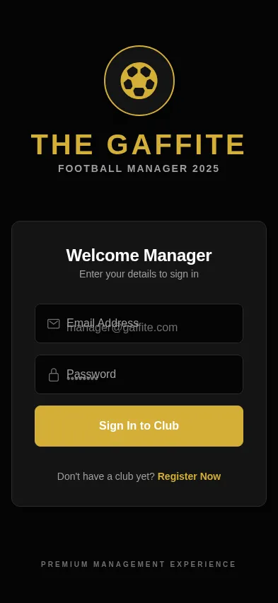 The Gaffite Football Manager