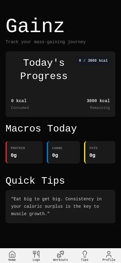 Gainz Calorie Tracker