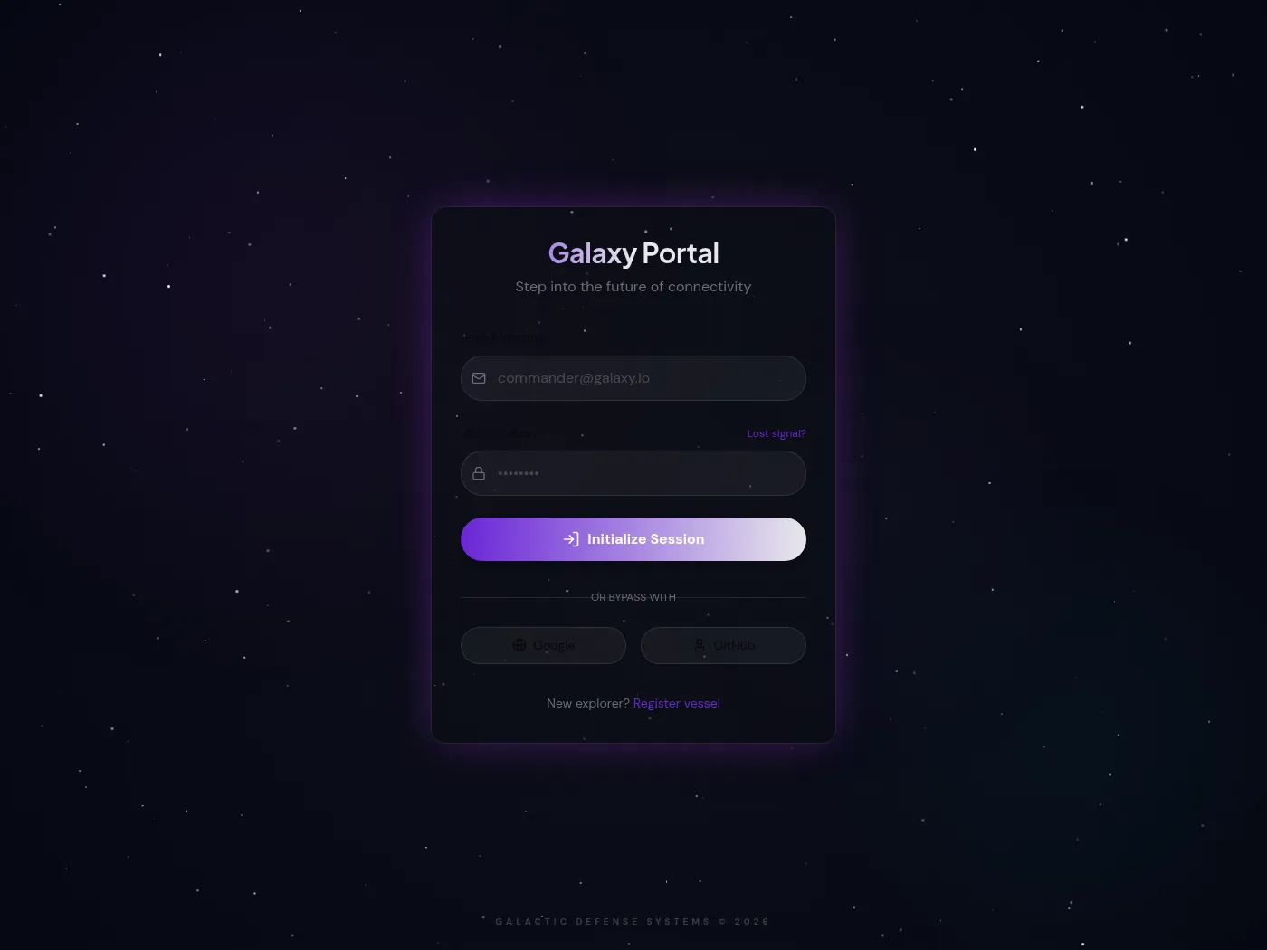 Galaxy Login Portal