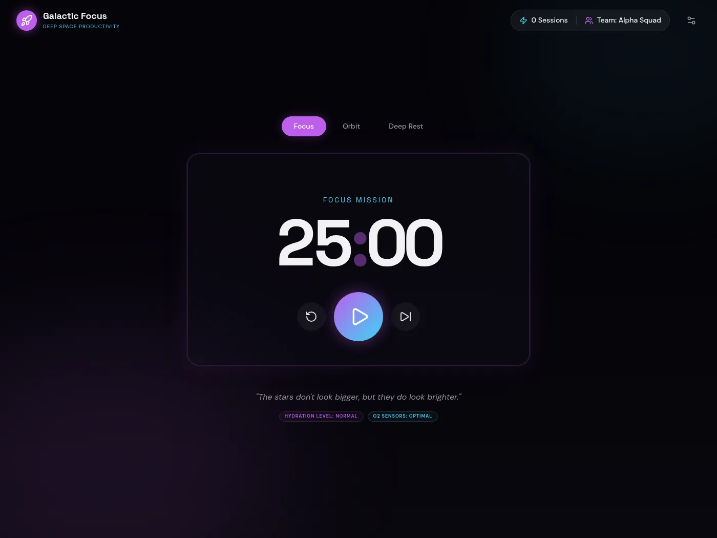 Galactic Focus Timer