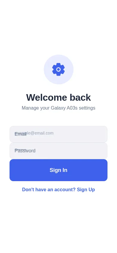 Galaxy A03s Settings