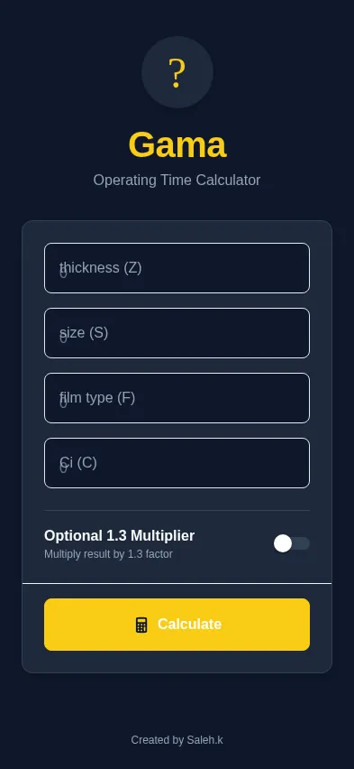 Gama Device Calculator