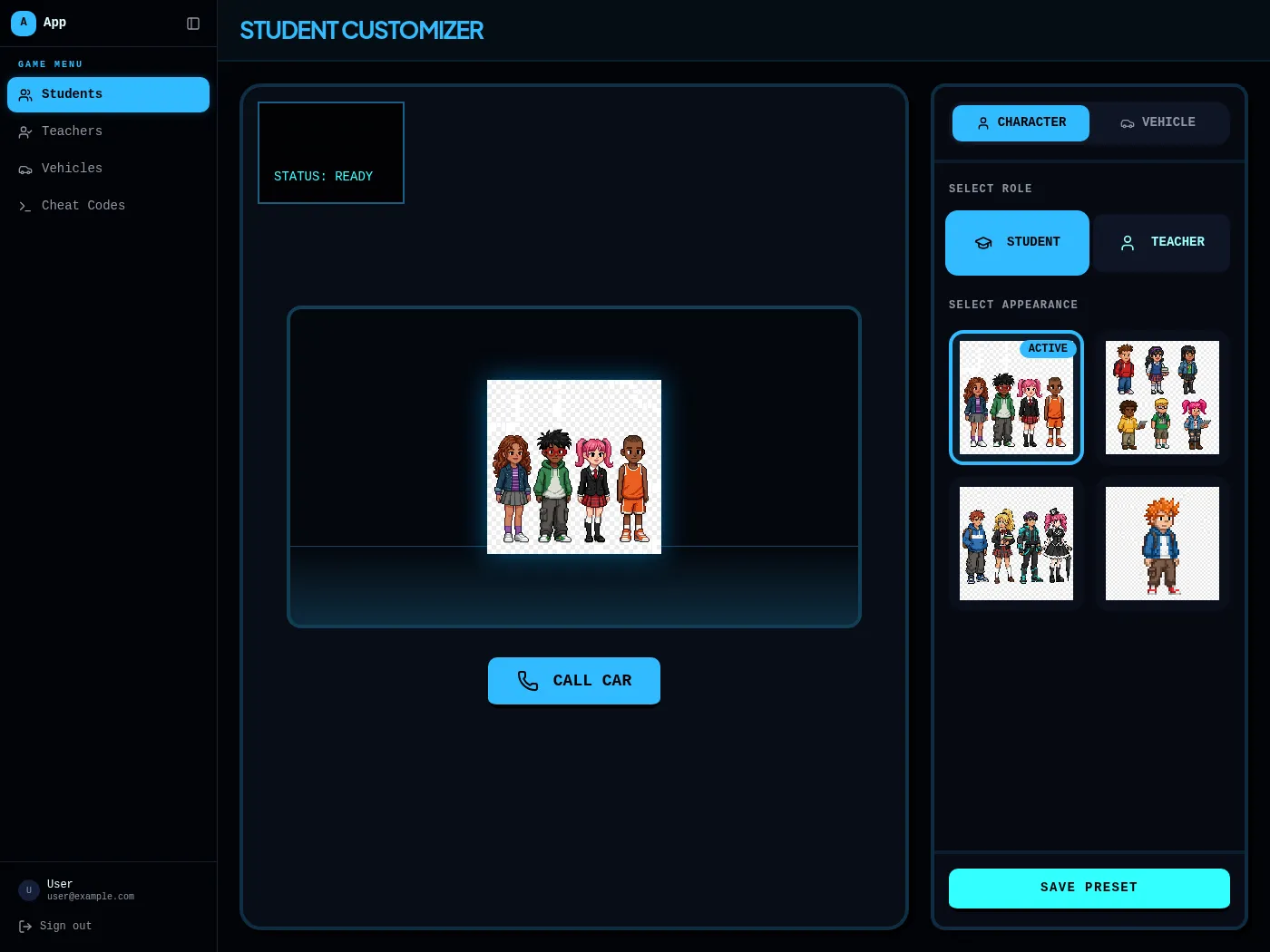 Game Character Customizer