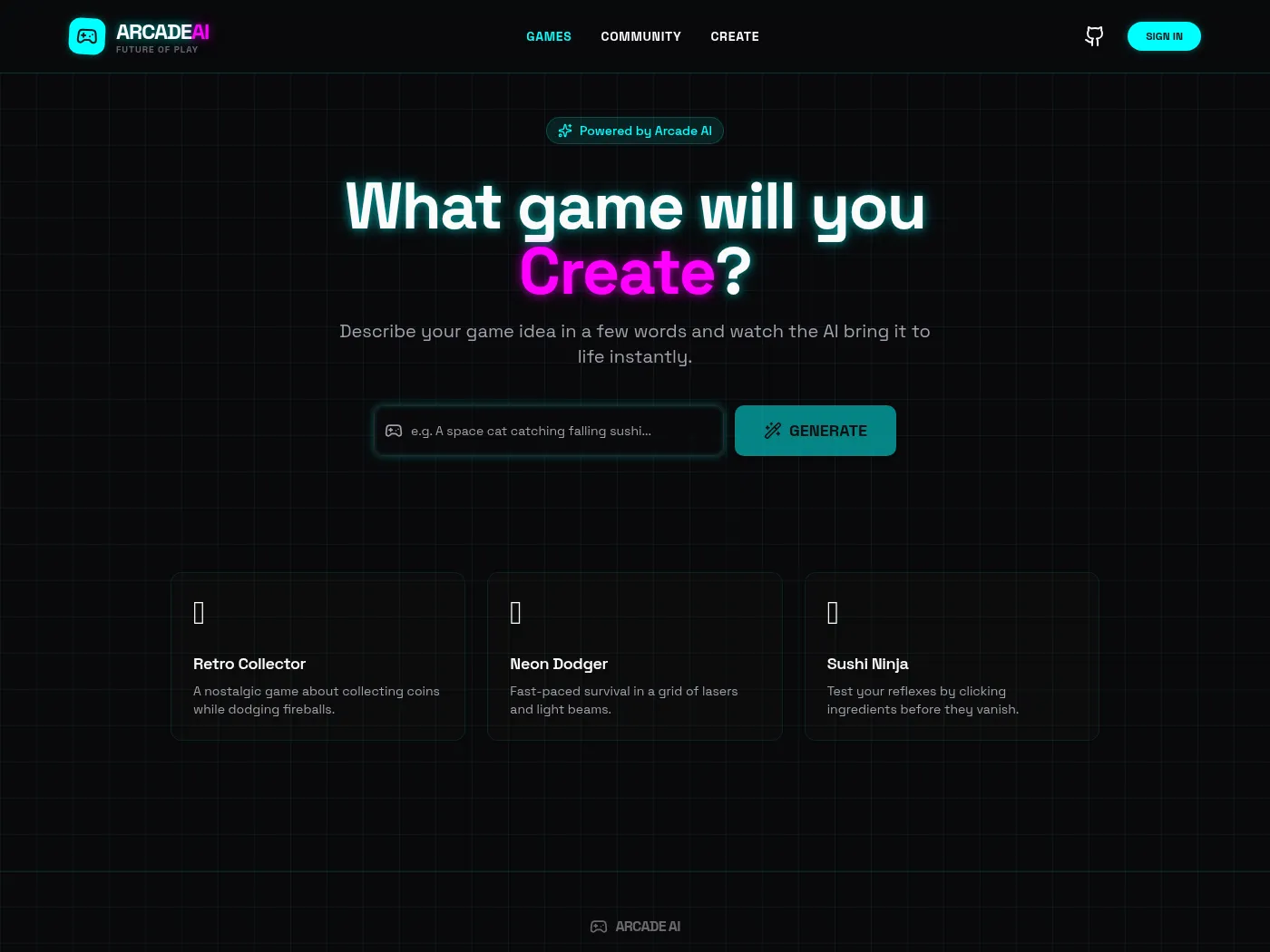 Arcade Game Creator AI