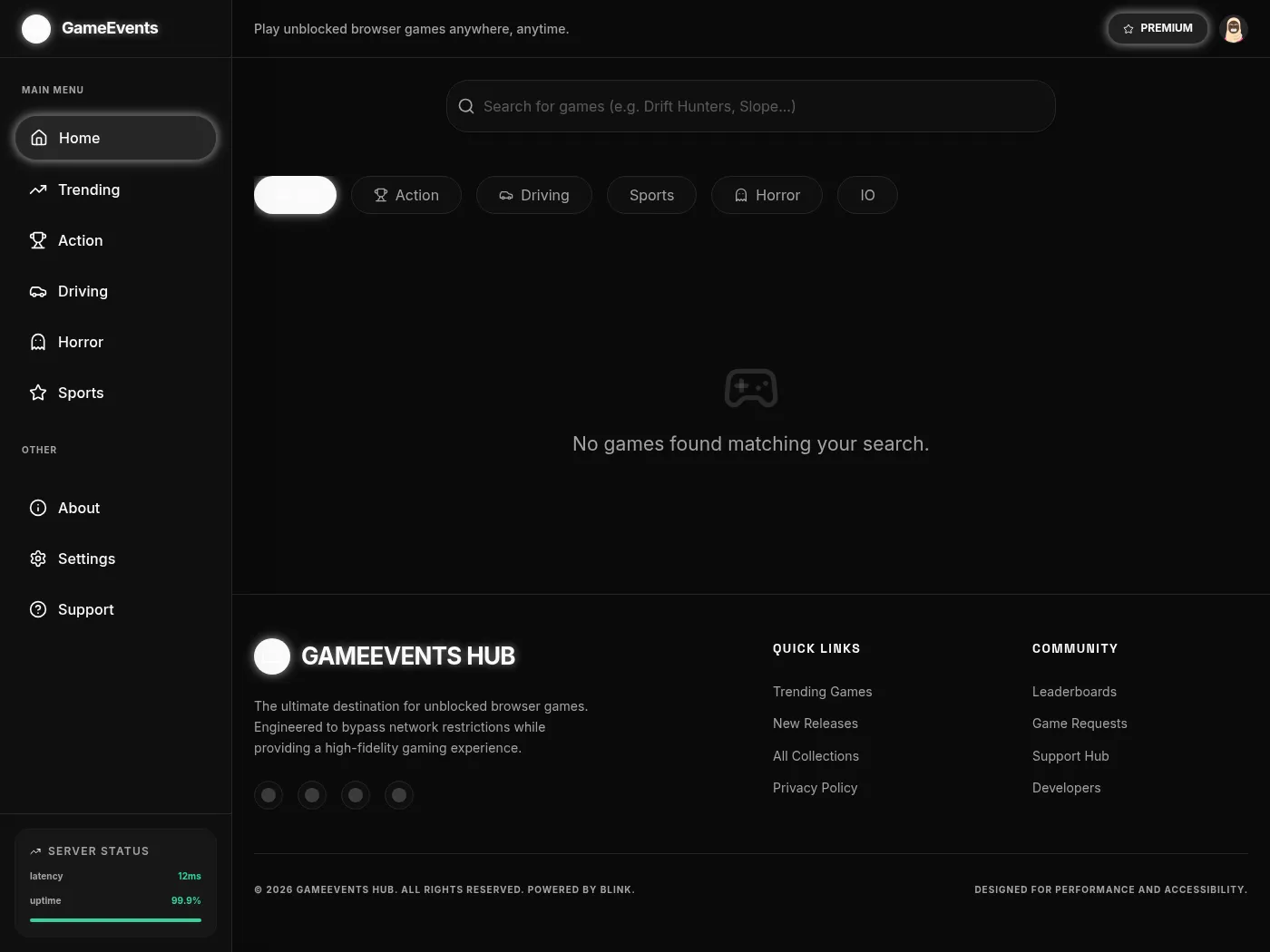 Game Events Hub