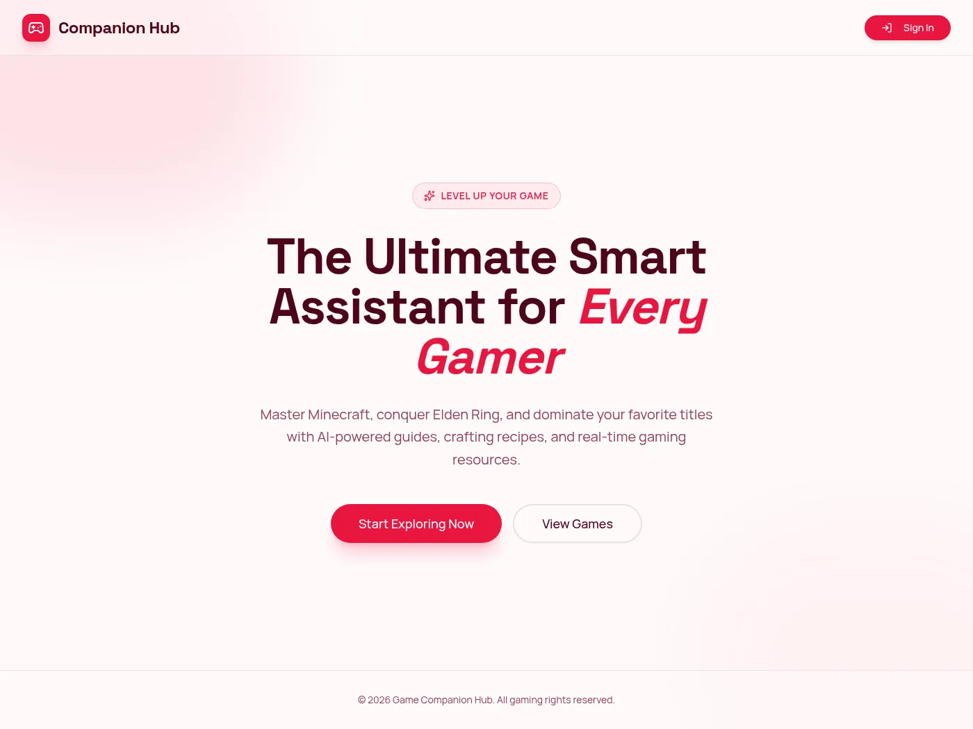 Game Companion Hub