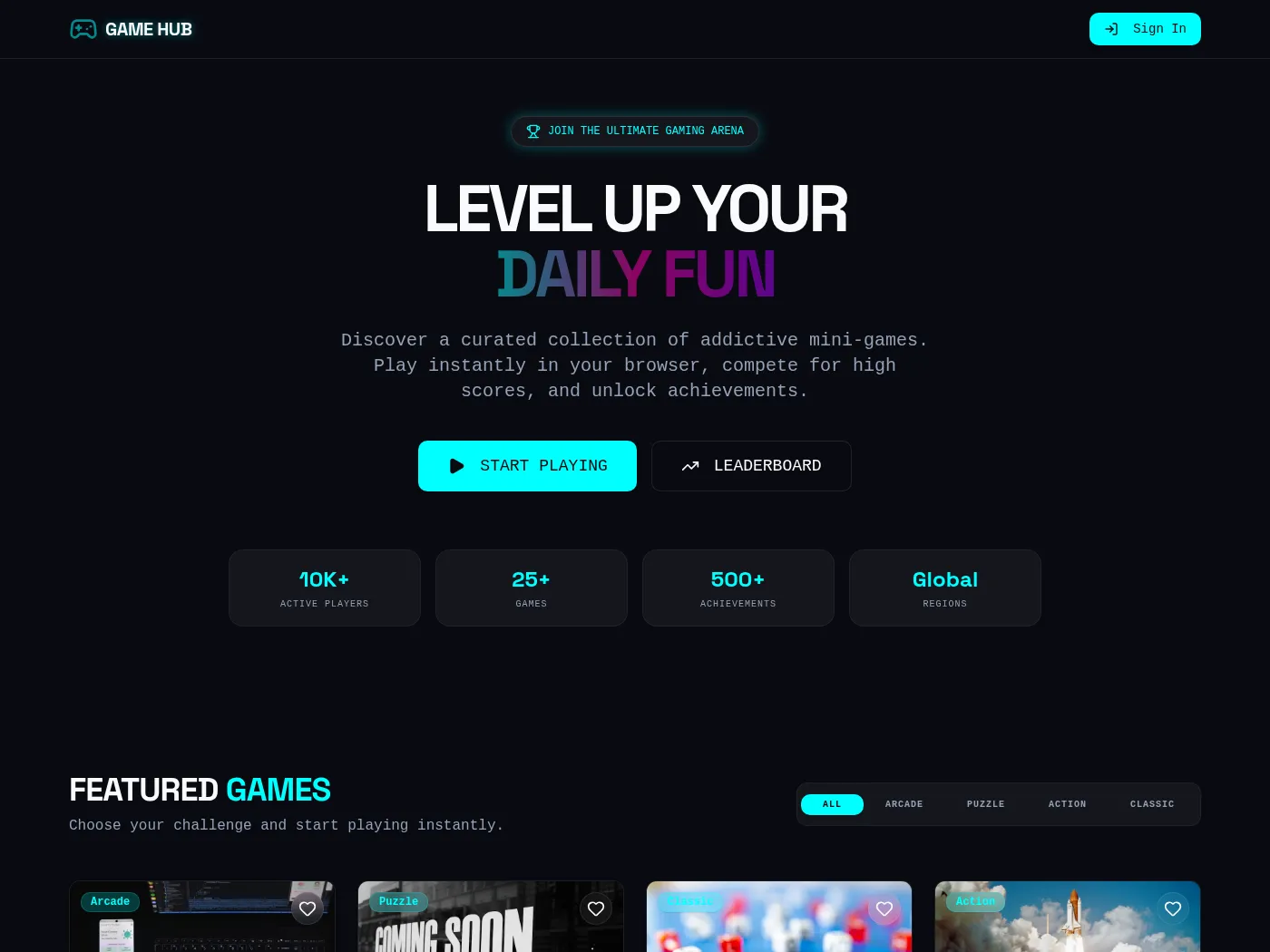 Game Central Hub