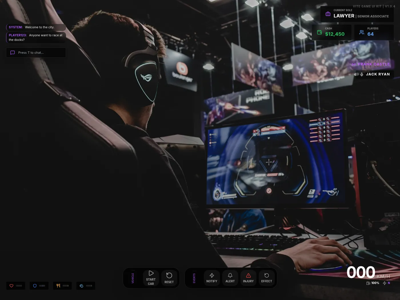 Immersive Game HUD UI