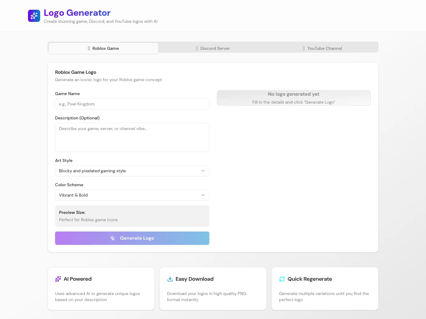 Game & Logo Generator