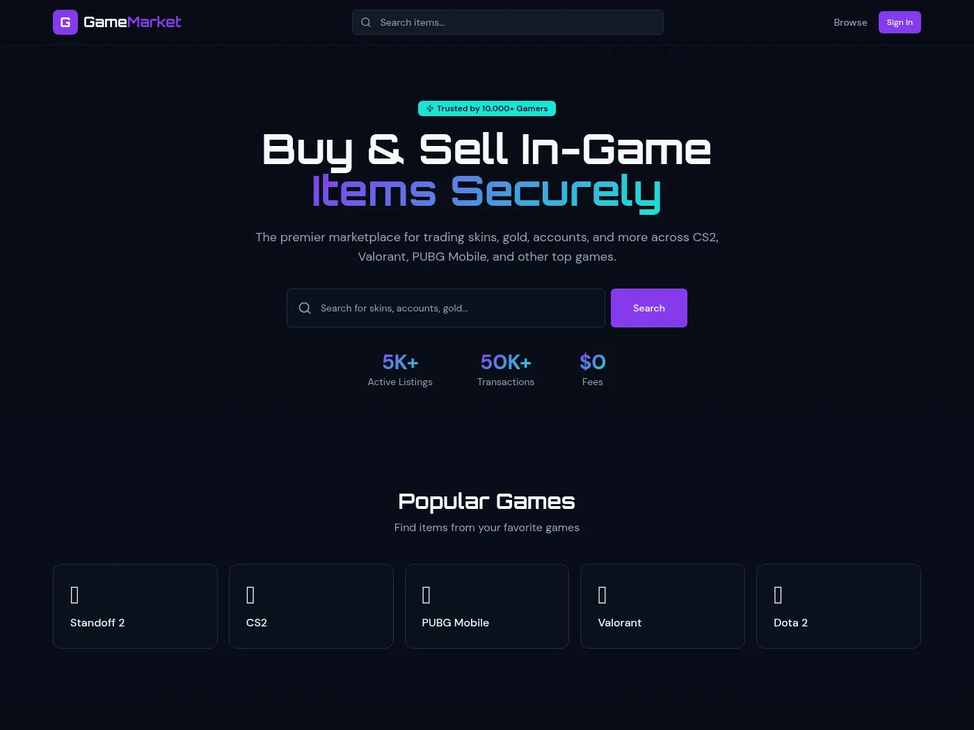 Game Market Hub